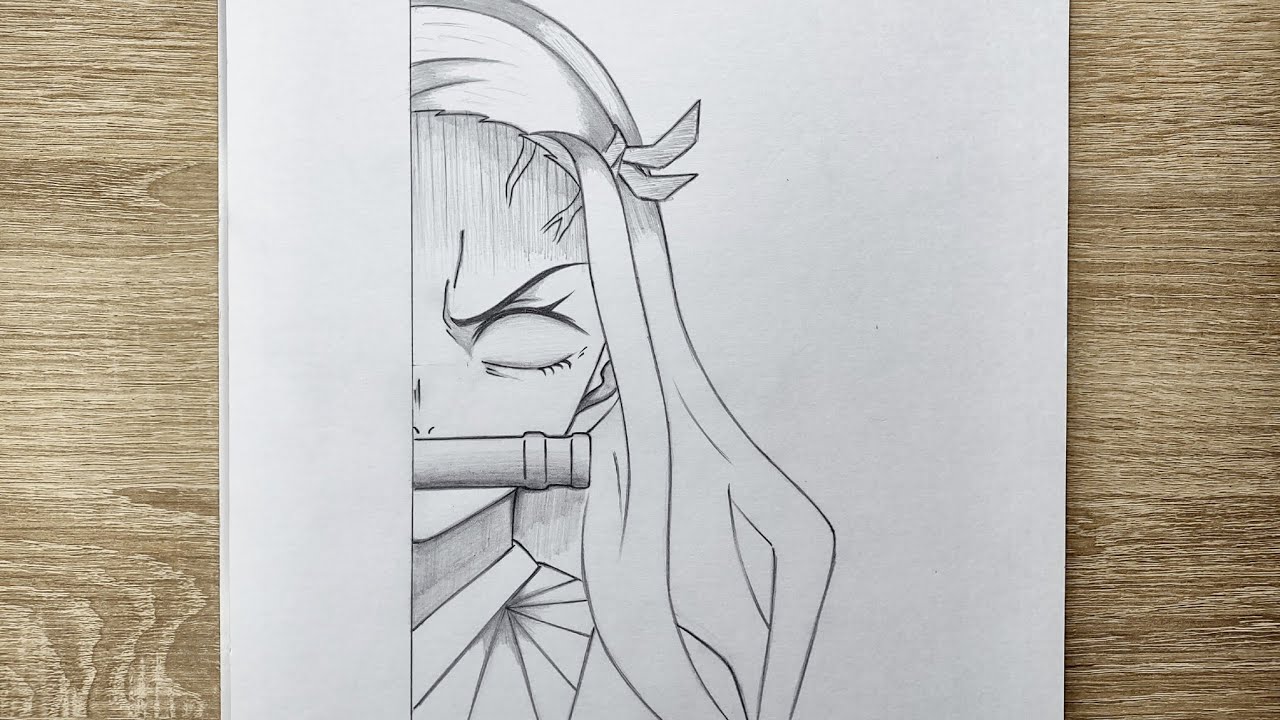Drawing Nezuko half face step by step [ Demon Slayer ] - YouTube