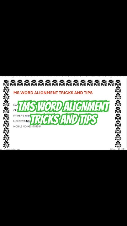 🔥MS WORD ALIGNMENT TRICKS AND TIPS🔥 - YouTube