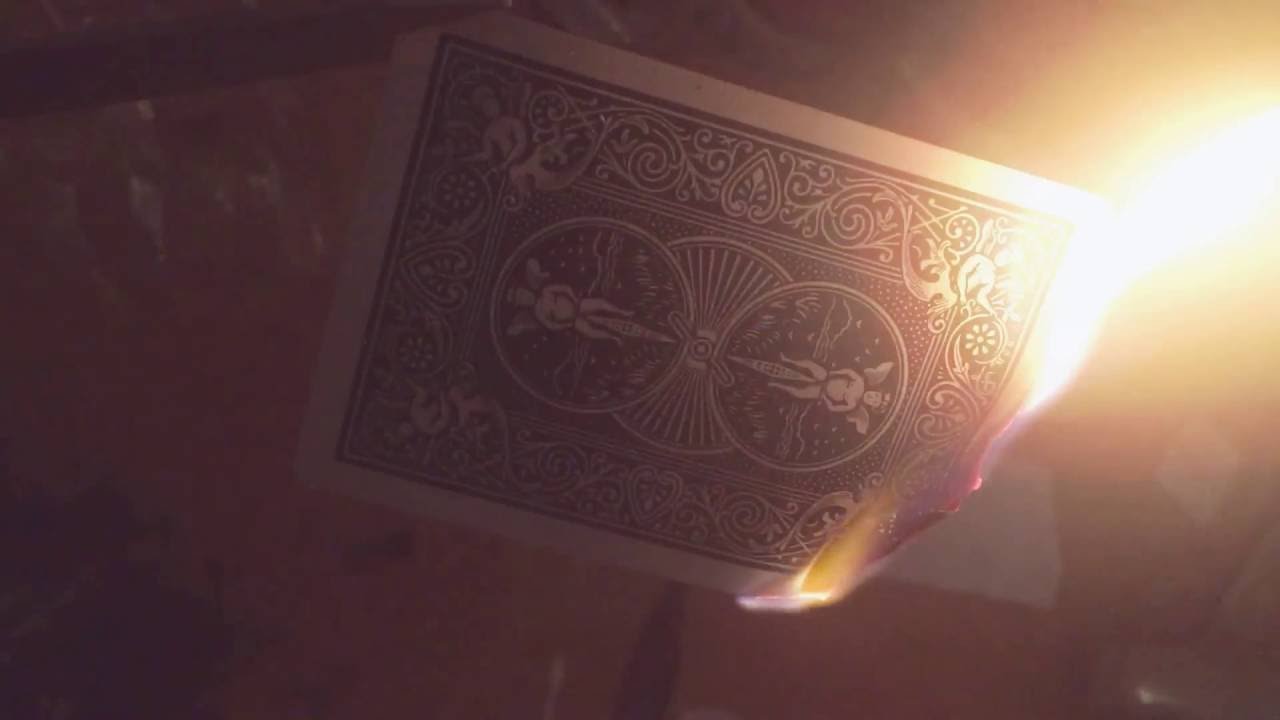 Setting my a playing card on fire - YouTube