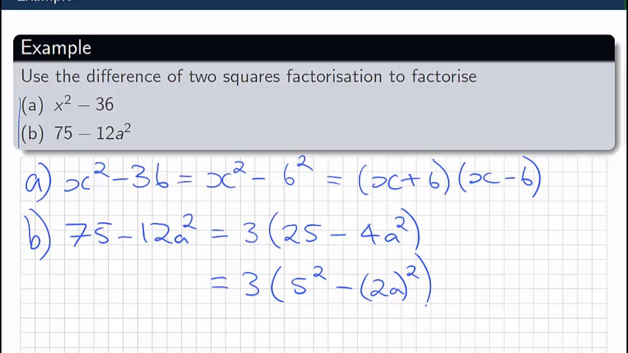 Factorising - Special rules - YouTube