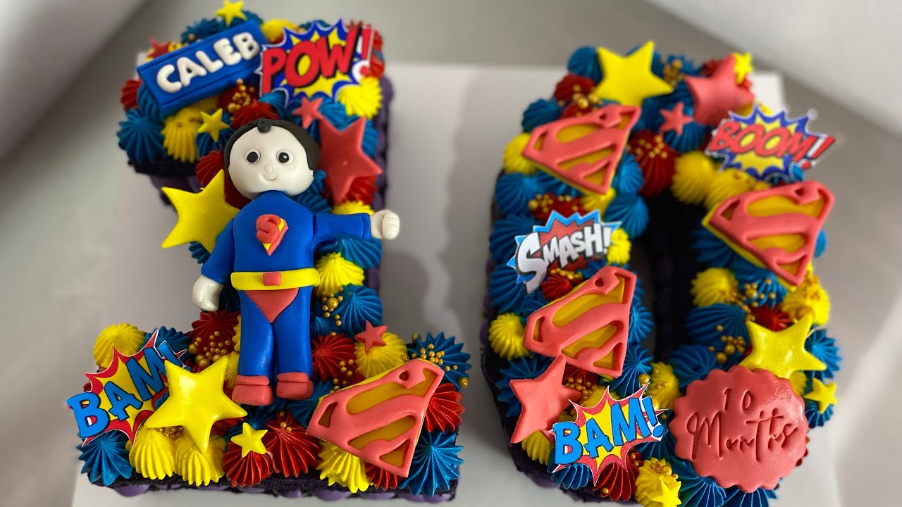 Superman Number Cake - YouTube