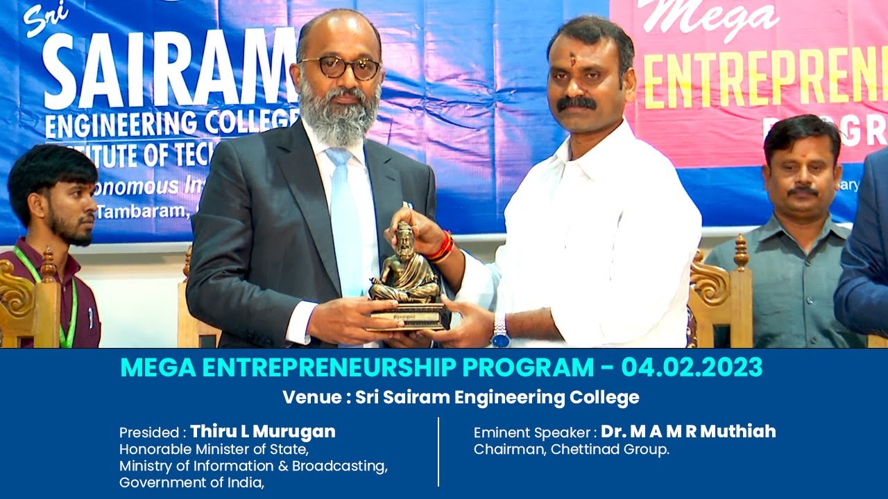 Mega Entrepreneurship Program 4/2/2023 Talk by Dr. MAMR Muthiah ...