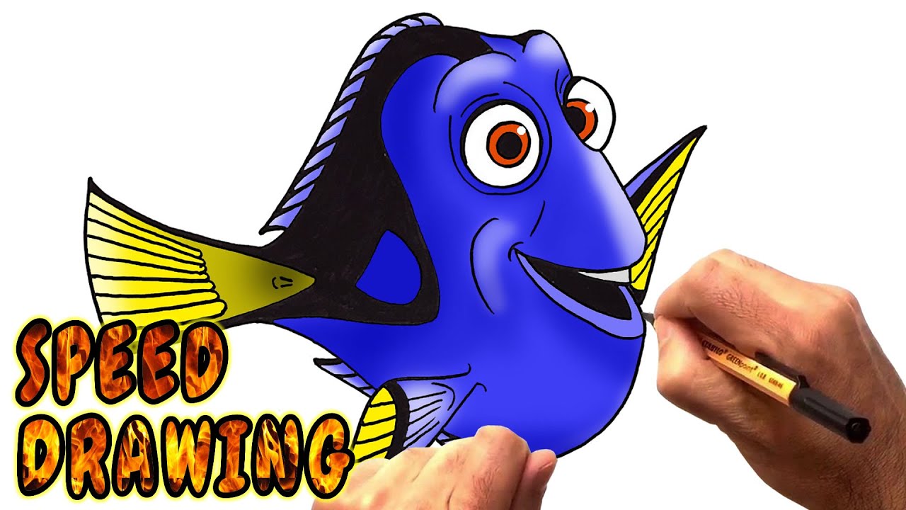 How to Draw Dory from Finding Dory (Speed Drawing) - YouTube