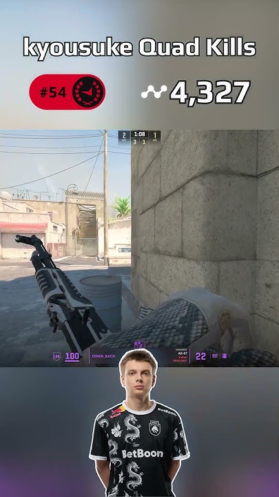 kyousuke gets 4 kills on dust2 1v3 clutch #cs2 #cs2moments #dust2 #faceit #spirit - YouTube