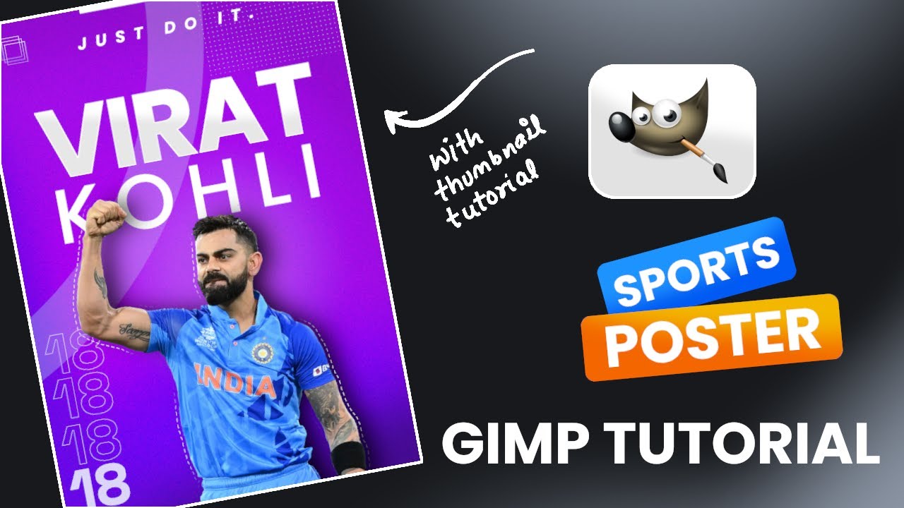 Design a Sports Poster & YouTube Thumbnail in GIMP | Easy GIMP Tutorial - YouTube