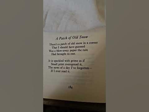 'A Patch Of Old Snow' by Robert Frost - YouTube