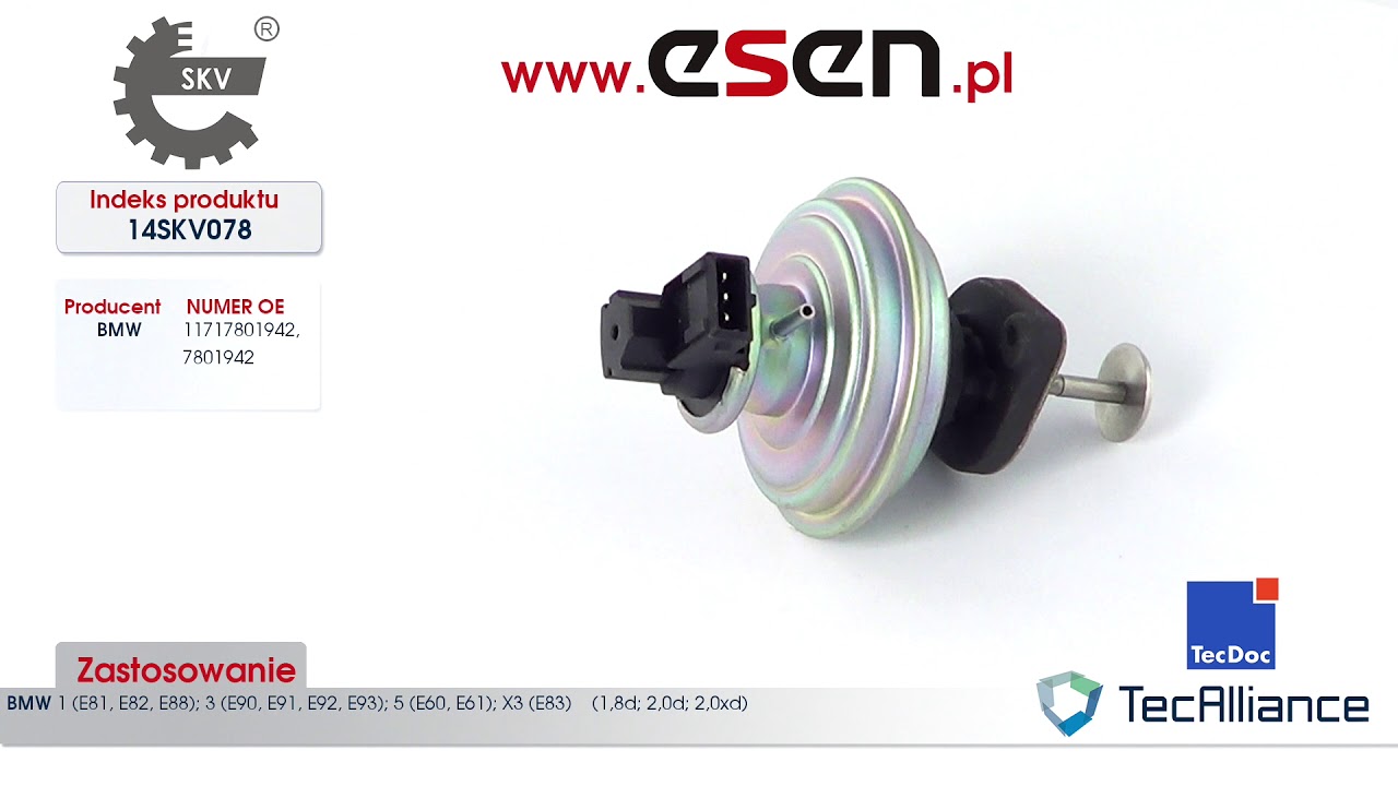 Zawór EGR BMW 3 E90, BMW 5 E60, BMW 5 E61, BMW X3 E83, BMW 1 E81 (N47 ...