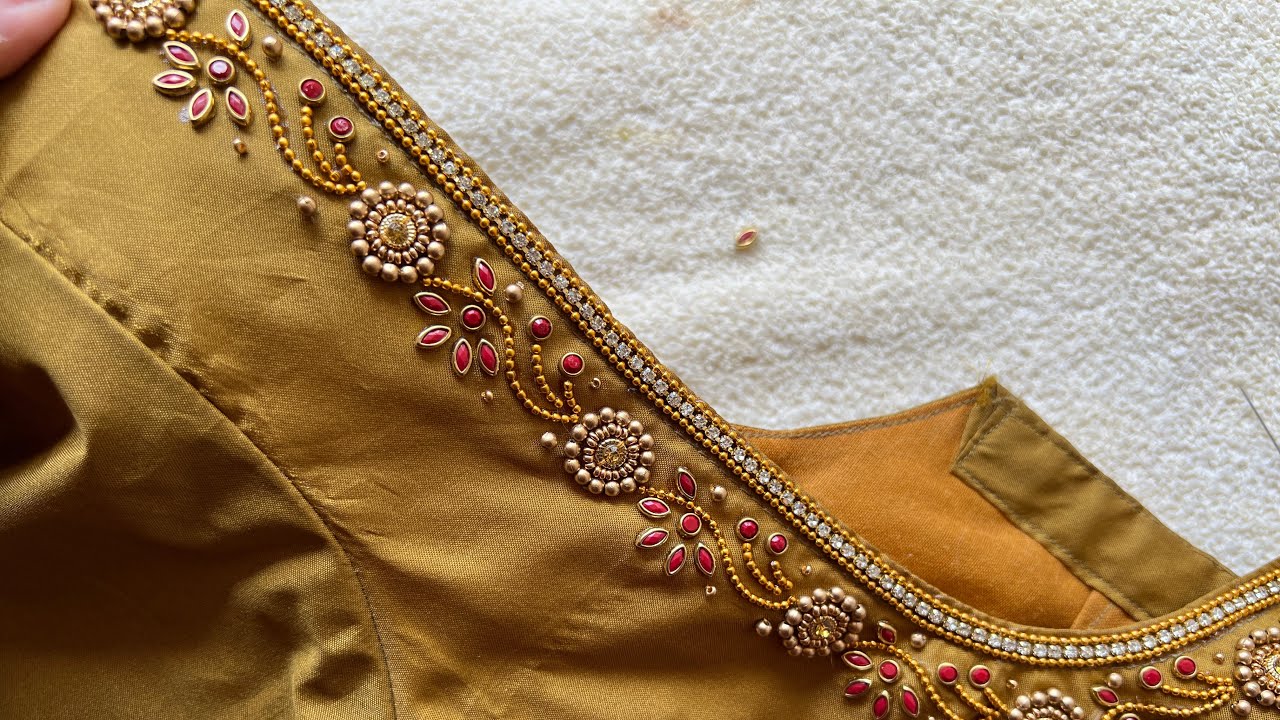 Very pretty aari work using normal needle ‘2023 - YouTube