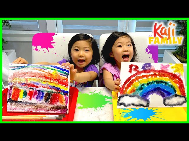 Easy Salt Painting Kids Activities with Emma and Kate!! - Videos For Kids