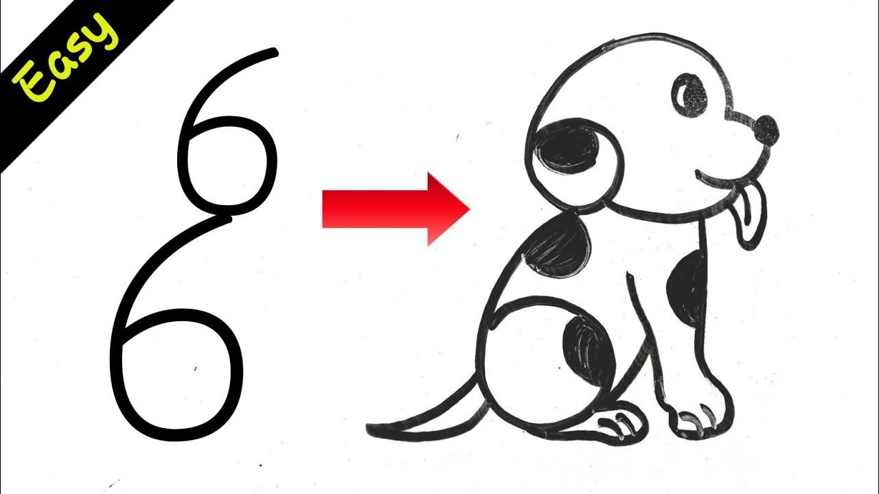 66 से बनाएं कुत्ते का सबसे आसान चित्र | Easy Dog Drawing for Beginners ...