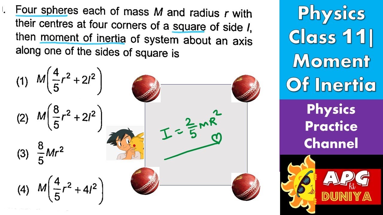 Four spheres each of mass M and radius r with their centres at four ...