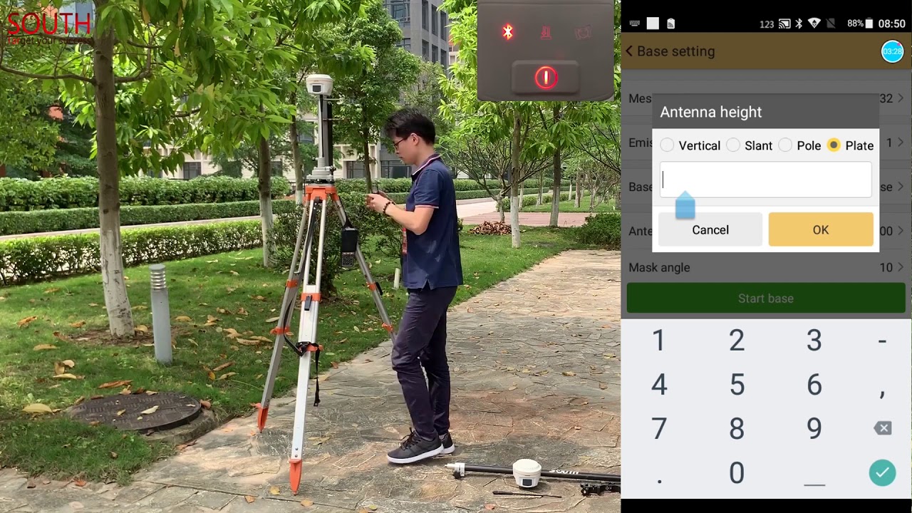 South Galaxy G1 Base and Rover setup (UHF mode) with EGStar - YouTube