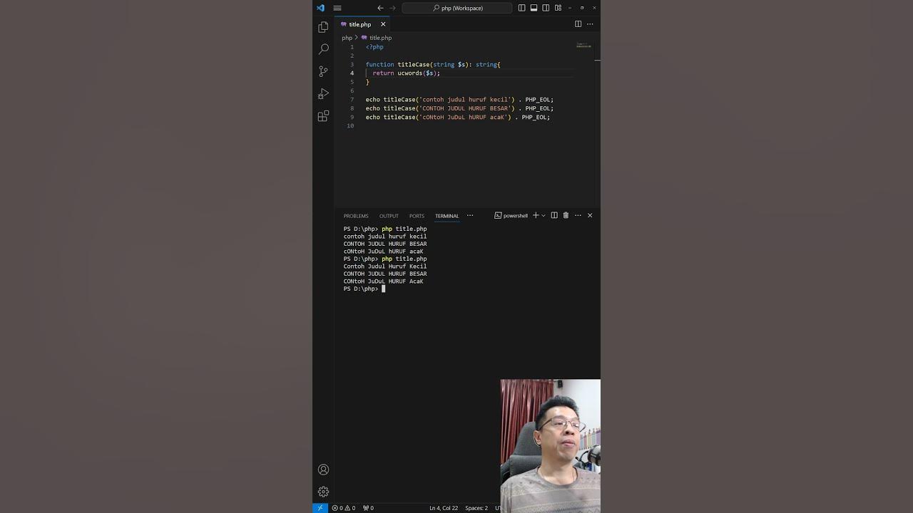 Title Case Skysen Coding Programming Php Function Title Case Youtube