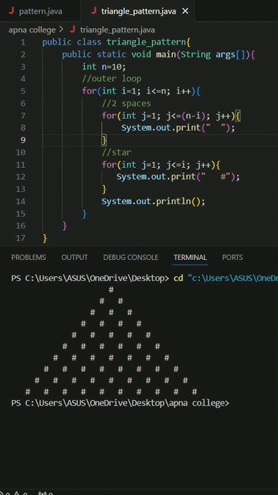 How To Create Triangle Pattern In Java Explore Trendingshorts Viral Javacoding Coder