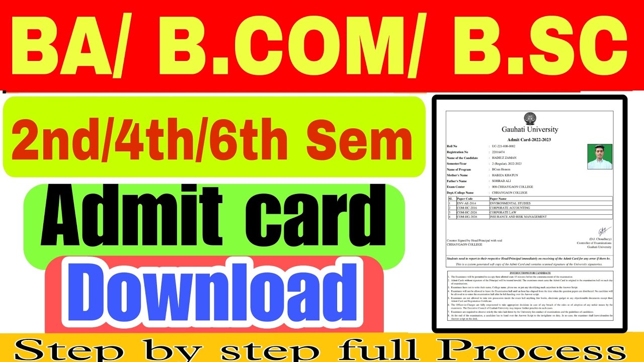 How to download admit card || B.A B.com B.sc admit card download|| 2nd 4th & 6th semester Admit ...