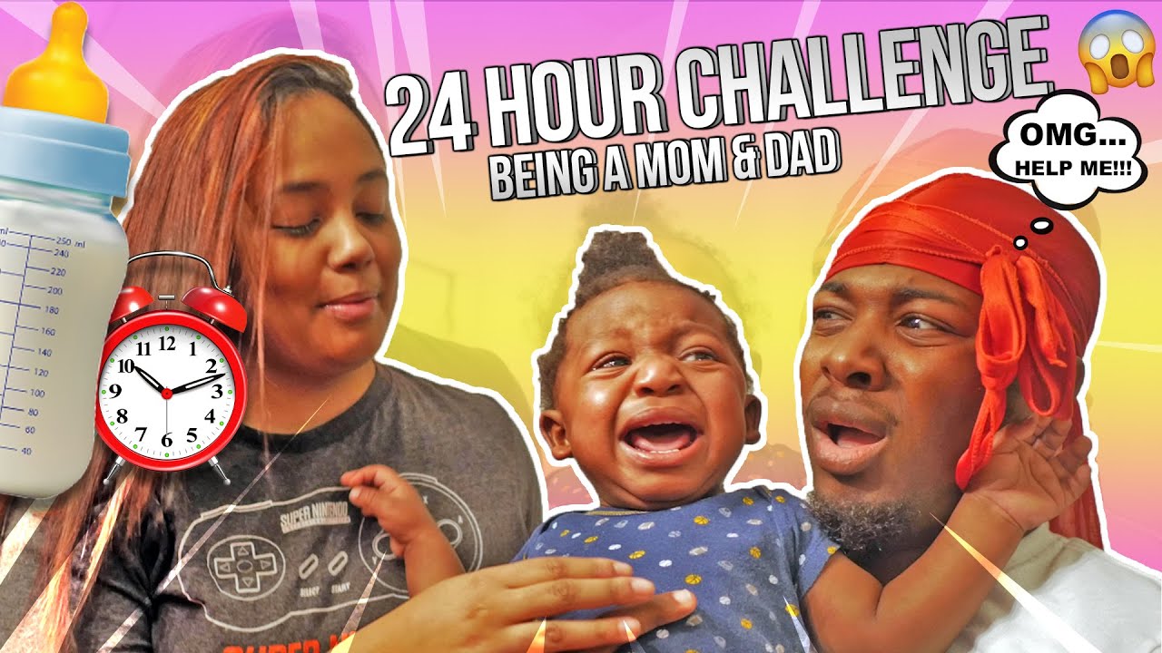 24 HOUR CHALLENGE WITH A BABY!! Being A Mom & Dad! - YouTube
