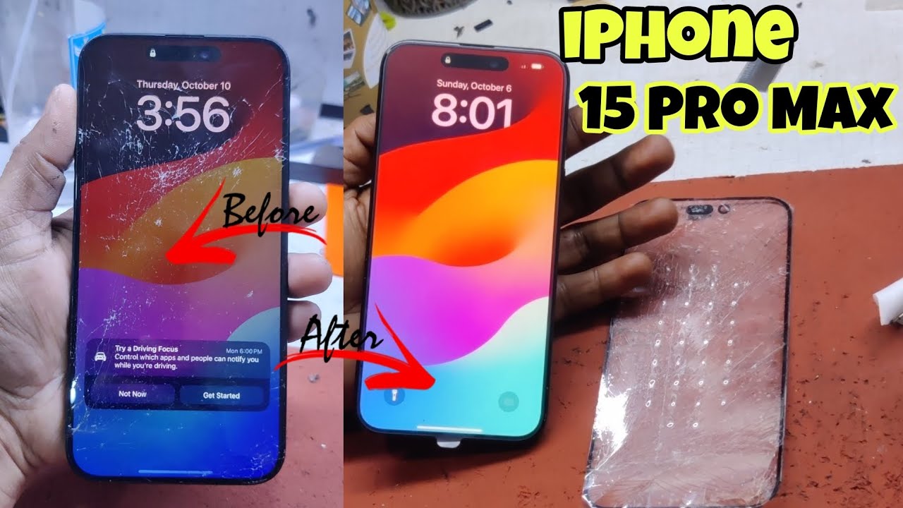 iPhone 15 PRO MAX BROKEN GLASS REPLACEMENT || How To Change iPhone 15 ...