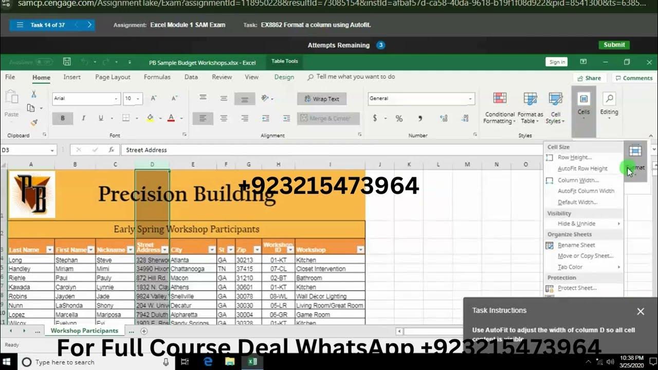 Excel Module 2 SAM Exam - YouTube