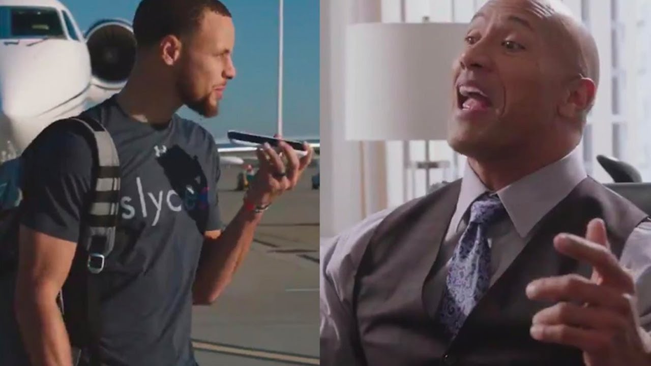 The Rock Gets a Phone Call from Steph Curry - YouTube