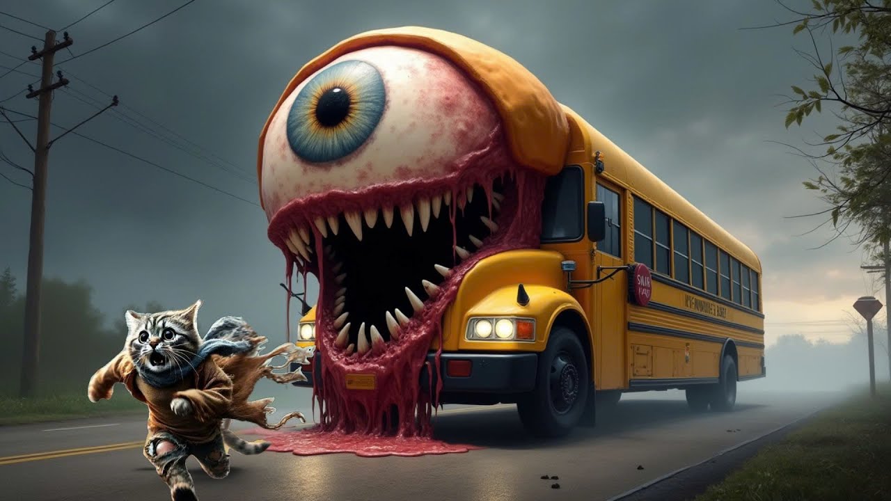 🐱💀 Kitten’s Ride to School Turned into a MONSTER BUS NIGHTMARE! 🚌😱 ...