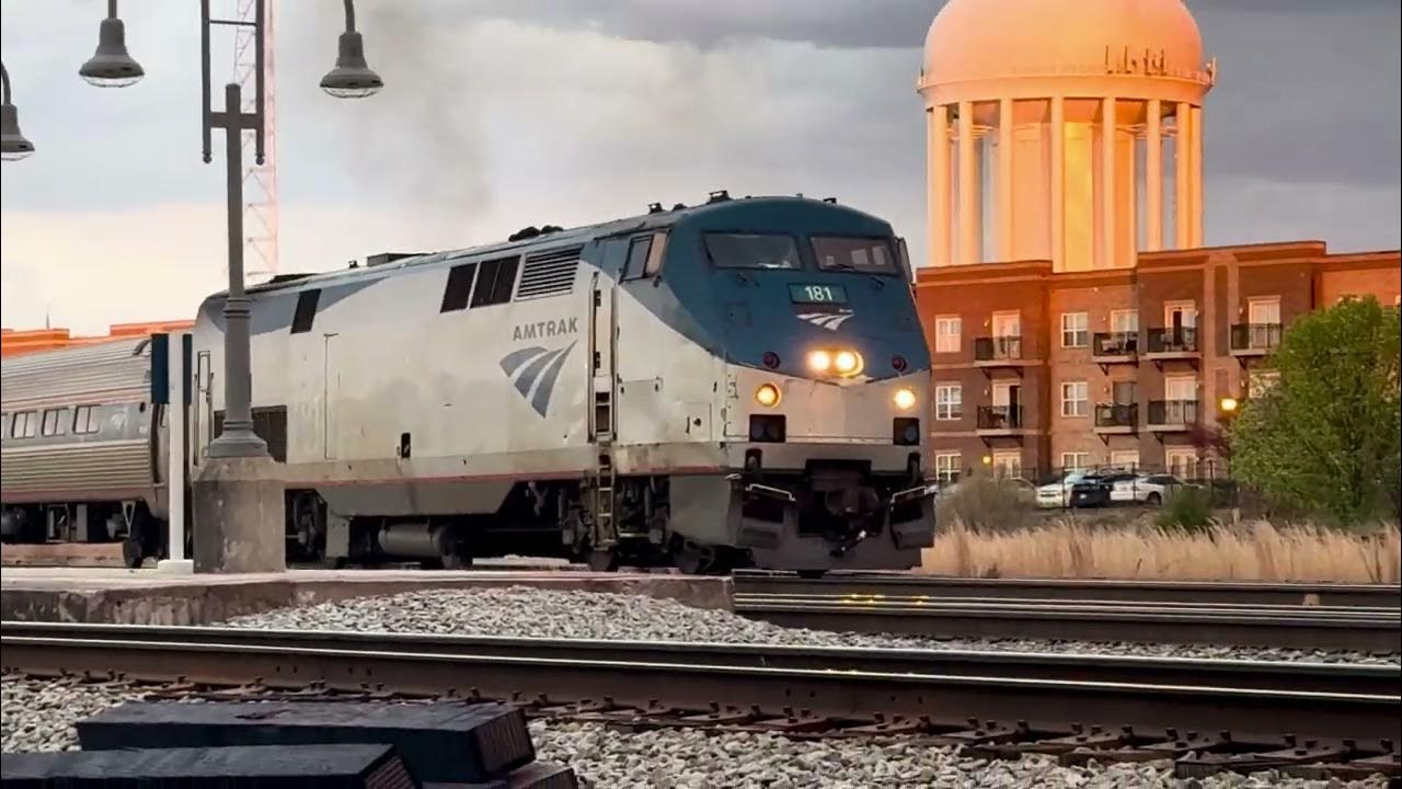 Diesel Smoke Plume at Sunset Amtrak Carolinian Train 79 Greensboro NC #asmr #train #railway # ...
