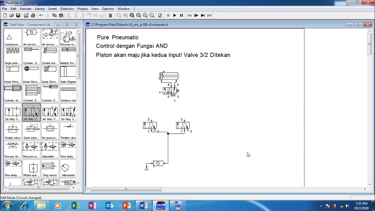 Festo FluidSIM | Pure Pneumatic AND GATE Function - YouTube