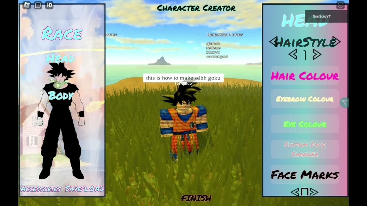How to make sdbh Goku in dragon ball rp azure ( codes in desc) - YouTube