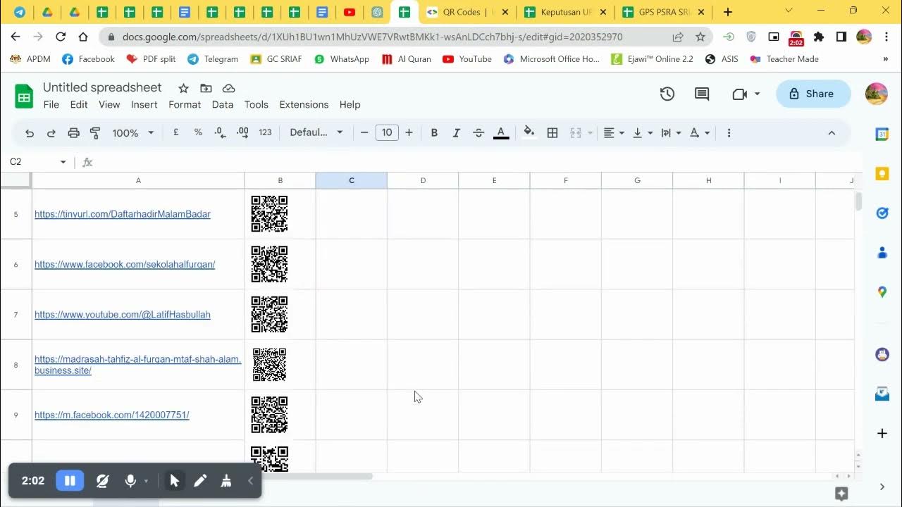 Asas Urus Data 28 - Google Sheets (QR Code) - YouTube
