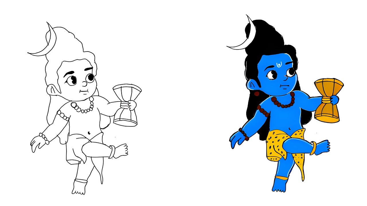 how to draw shiv ji easy drawing colour Shiva drawing easy #shiva - YouTube