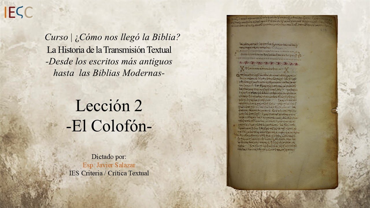 El Colofón en la Biblia. - YouTube