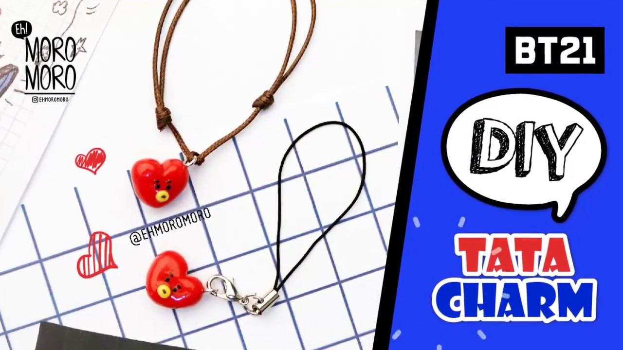BT21 BTS Tata Charms polymer clay tutorial How to make - YouTube