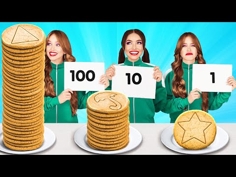 सभी प्रकार के स्क्विड गेम्स खेलना! 123 GO! CHALLENGE द्वारा अद्भुत फूड चैलेंजेस