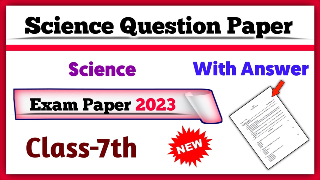 Class 7 Science Question Paper 2023 | 7th Class Science Question Paper ...
