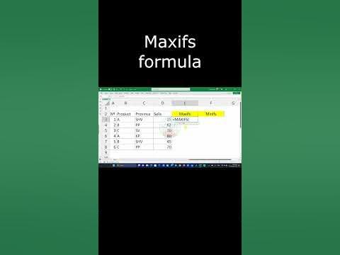 Maxifs formula in excel #shorts #learningfromyoutube #excel #microsoftoffice #excelsolutions ...