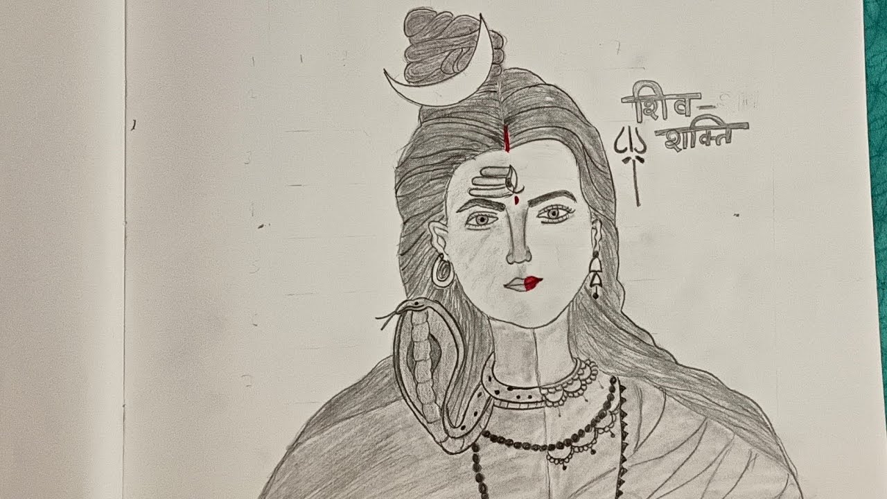 shiv paarvati drawing || easy shiv paarvati drawing for beginners step ...