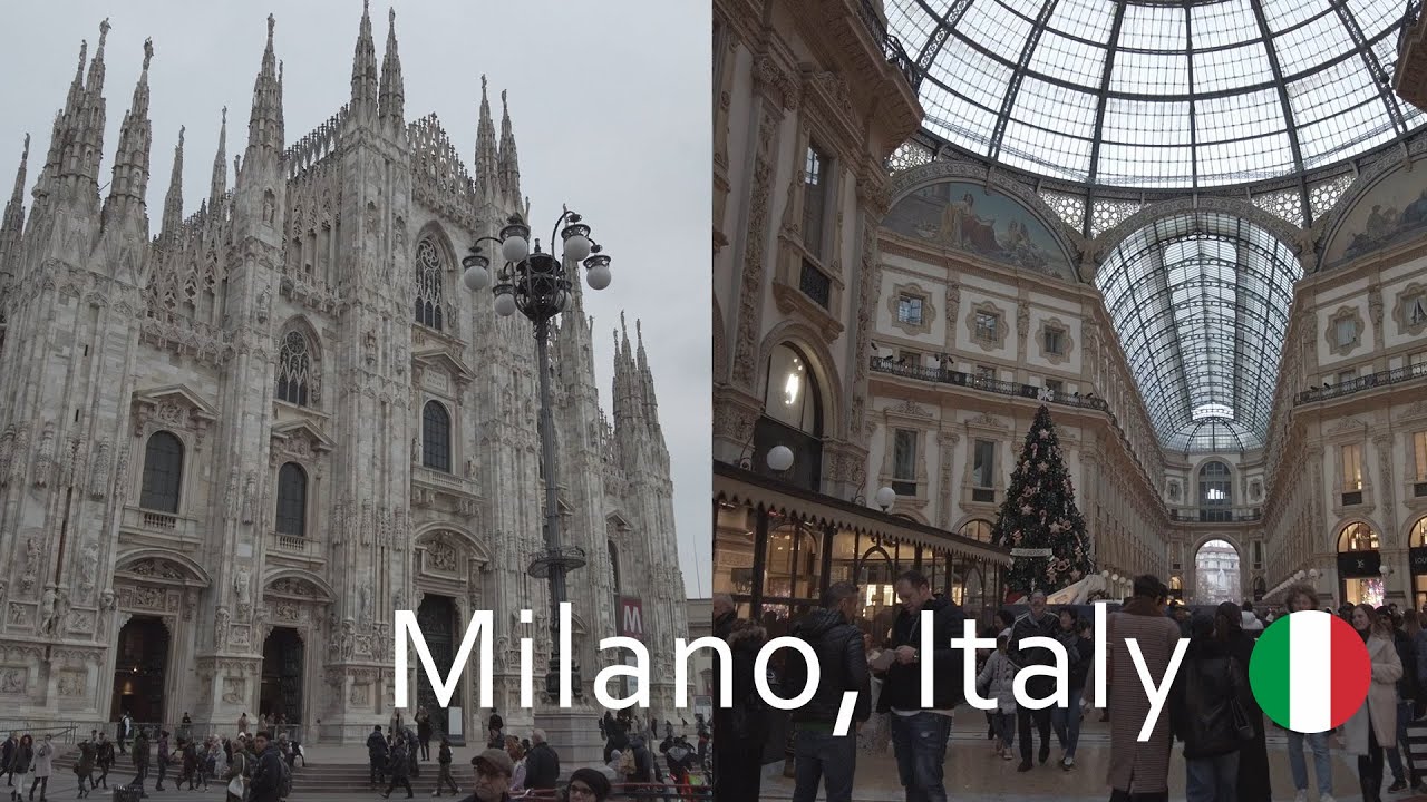Beautiful city of Milano, Italy. A walk near Duomo and the Galeria ...