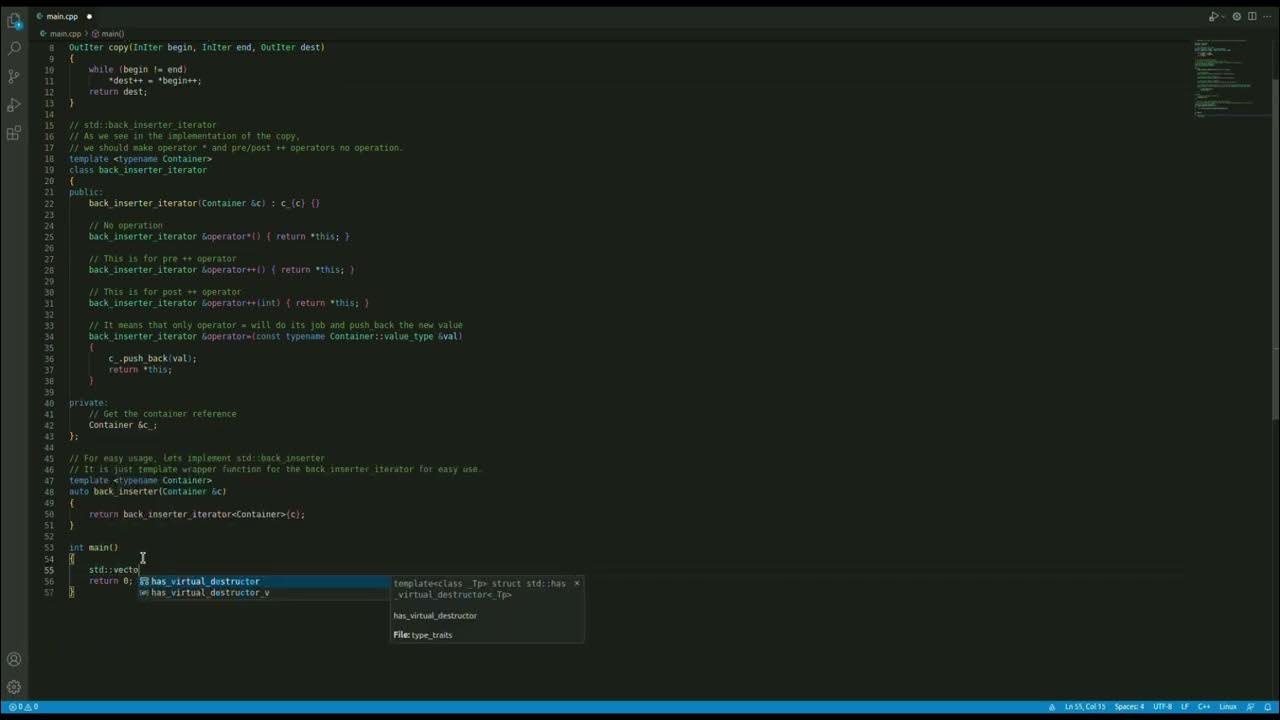 C++ Coding Exercise: Implement std::copy, std::back_inserter_iterator and std::back_inserter ...