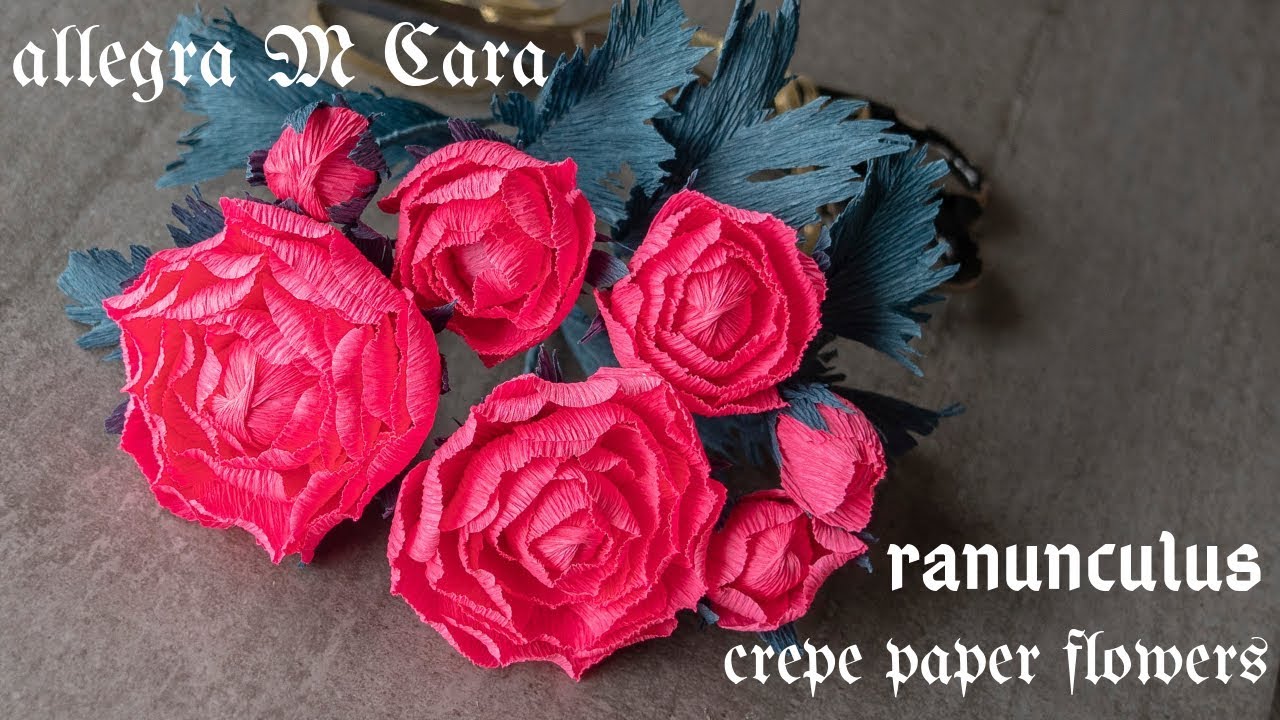 706 DIY Paper Flowers Ranunculus/ Pro Paper Craft Tutorial - YouTube