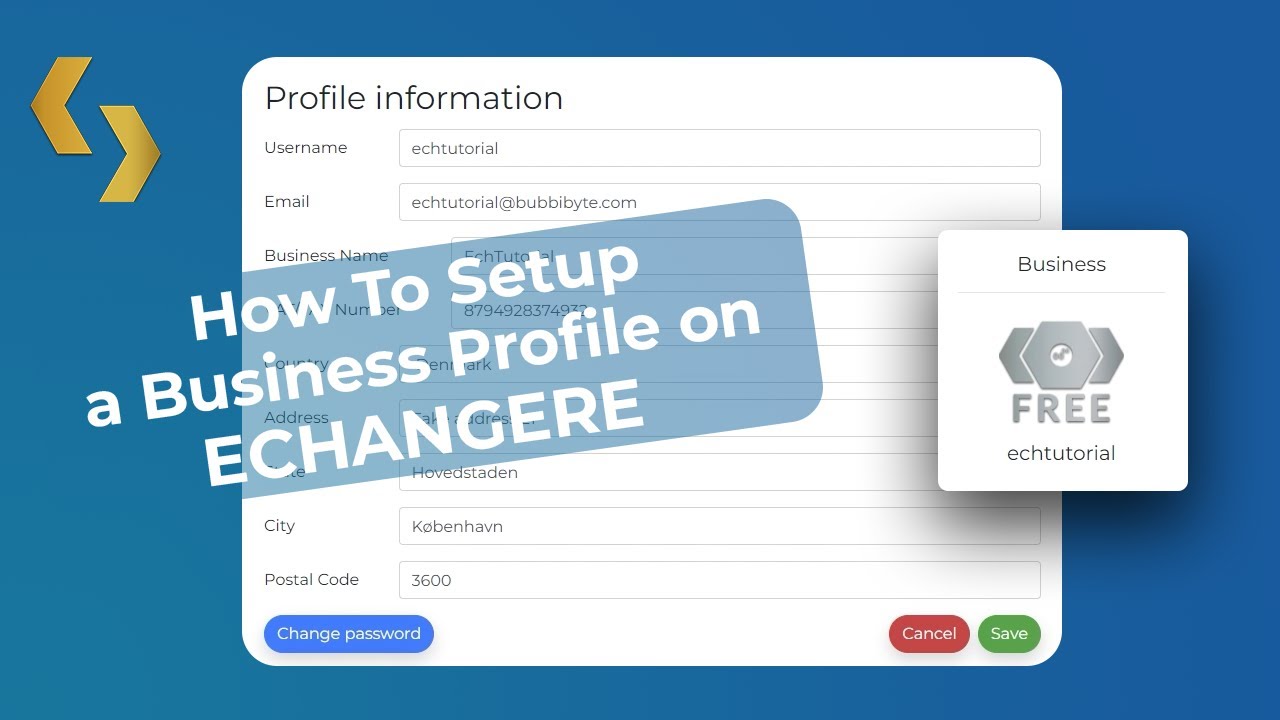 How to Setup a Business Profile on Echangere - YouTube
