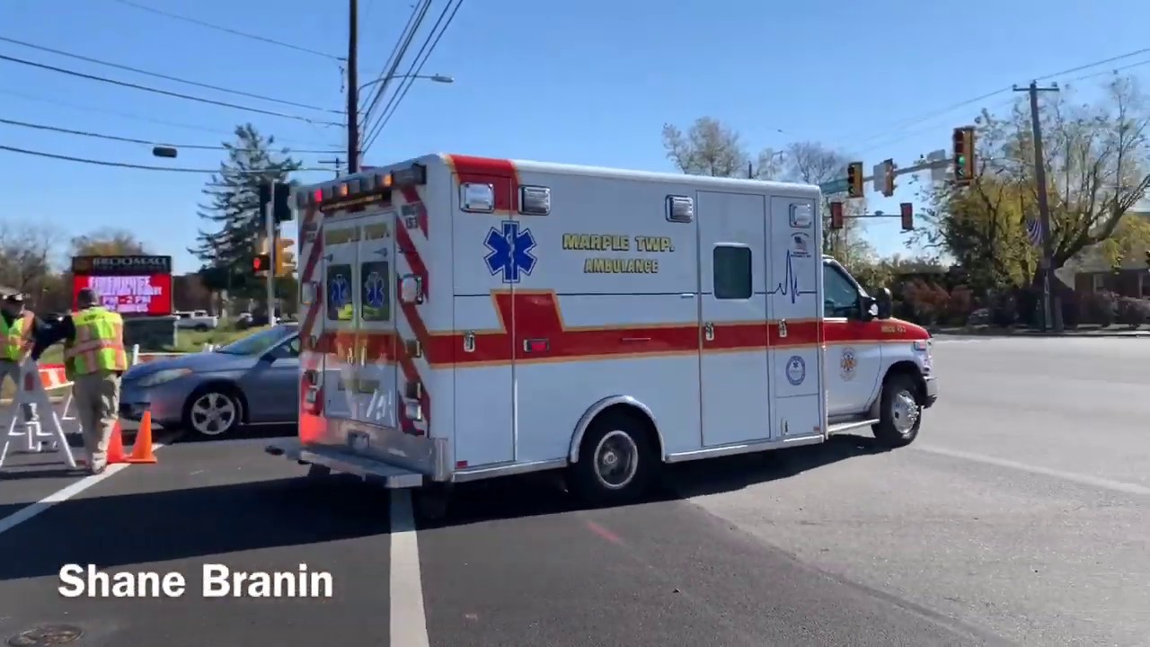 Marple Twp Ambulance Corps MICU Ambulance 153 Responding - YouTube