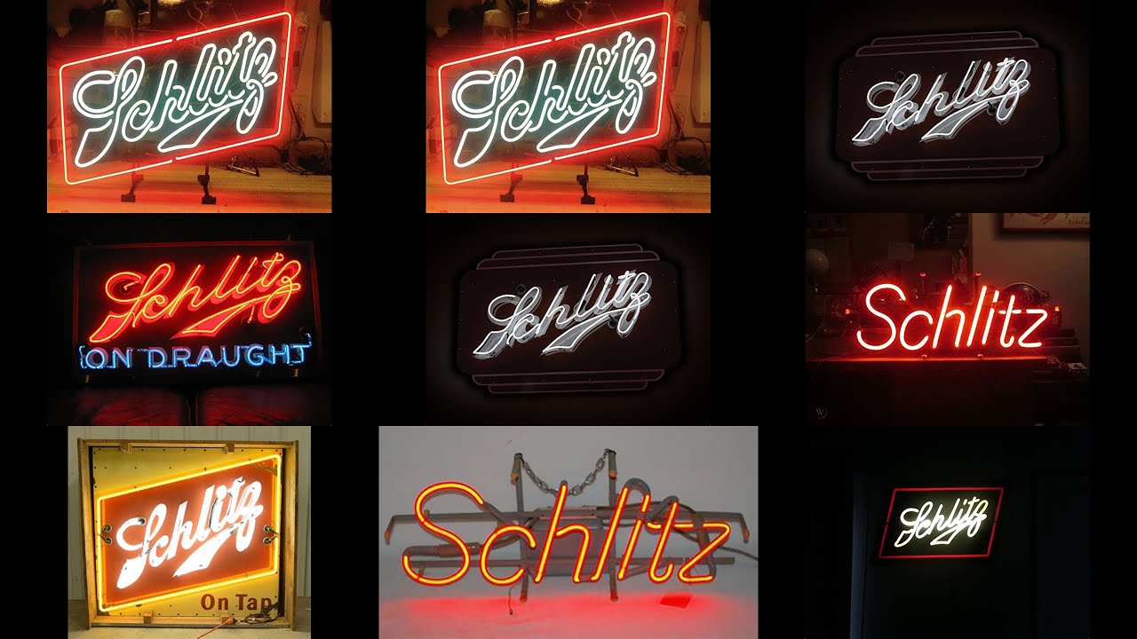 Schlitz beer neon sign - YouTube
