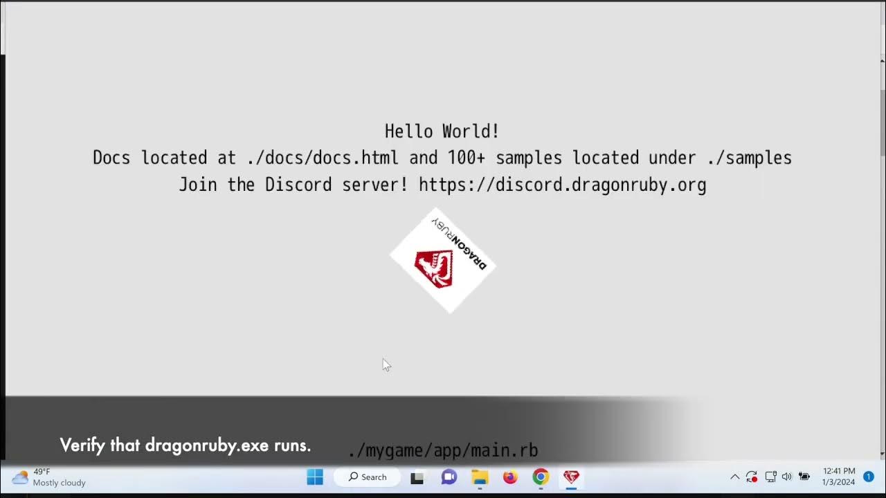 DragonRuby Game Toolkit - Install and Run - YouTube