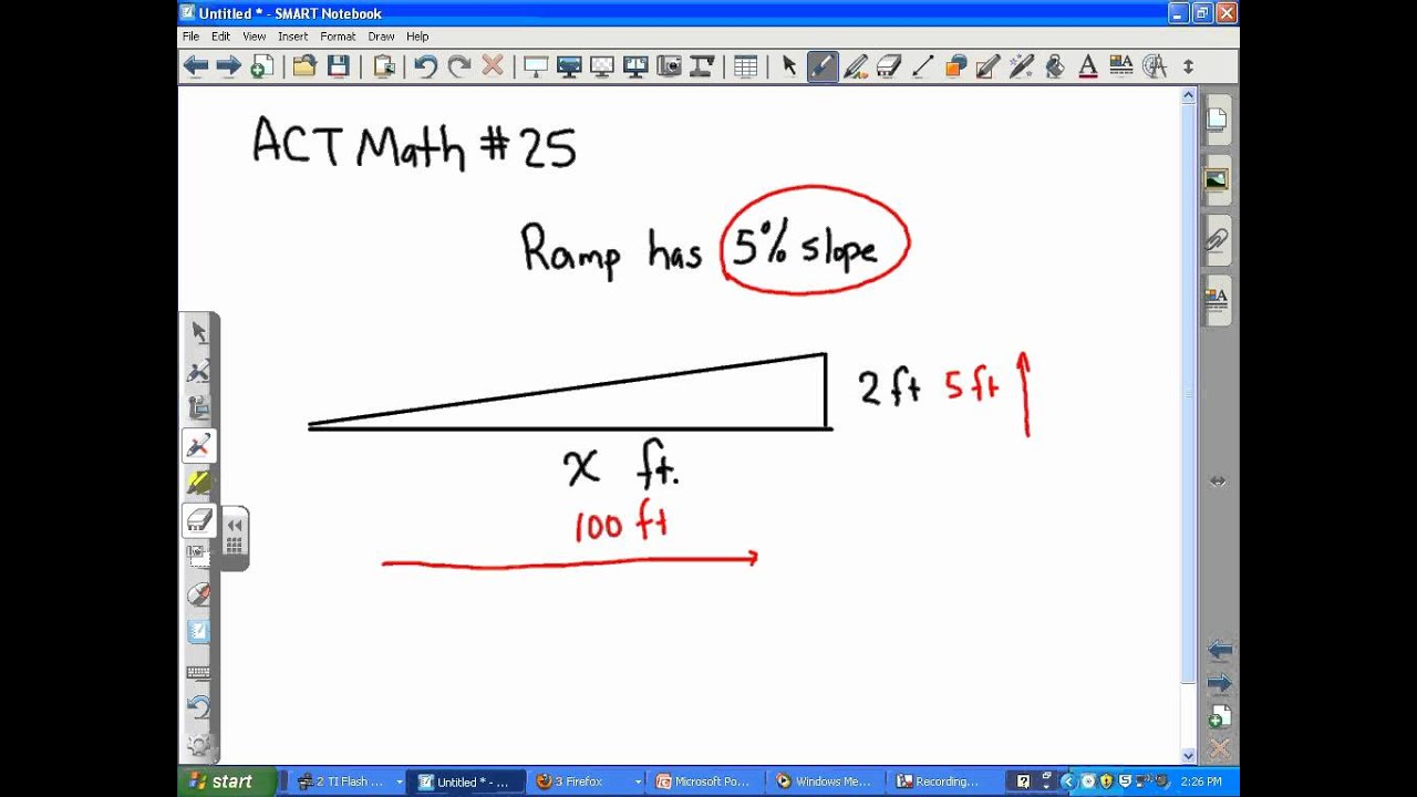 ACT Math Slope Ramp Problem YouTube