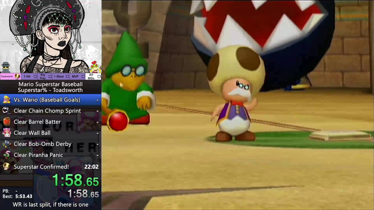 Mario Superstar Baseball - Superstar% Toadsworth in 15:11 (Former WR ...