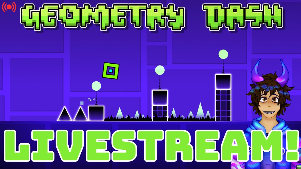 Playing Geometry Dash LIVE!!! (Road to 1.5k Subs) - YouTube