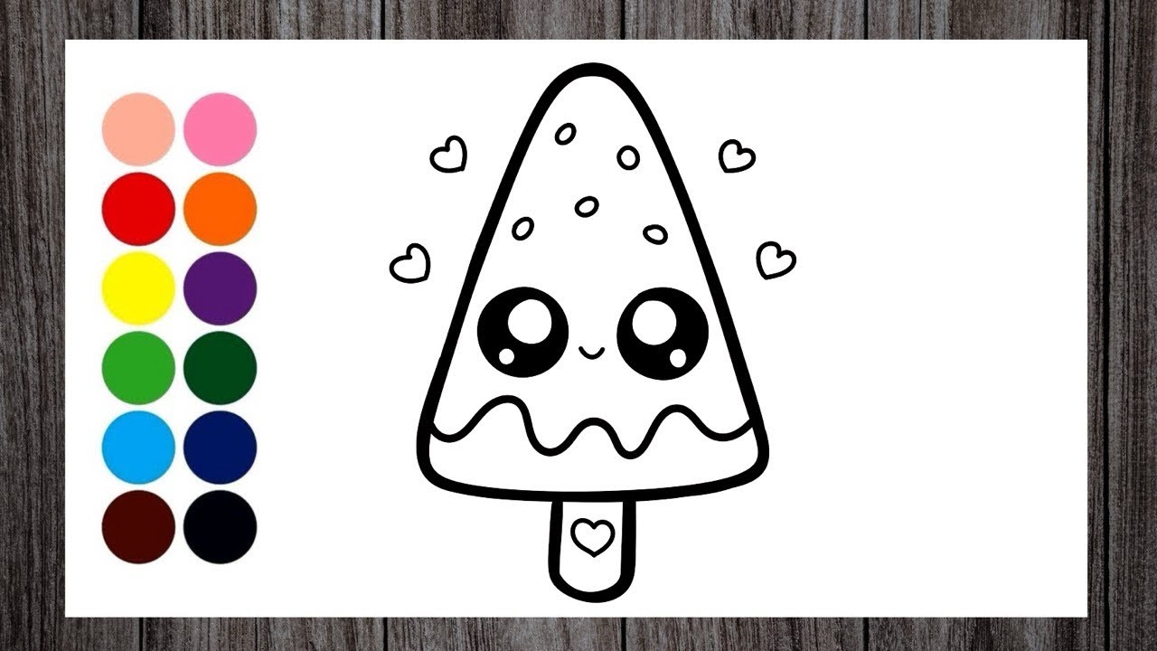 How to Draw Cute Ice Cream Easy for Kids and Toddlers - YouTube