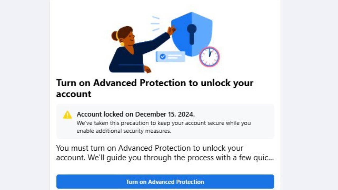 Turn on advanced protection to unlock your account problem solved - YouTube