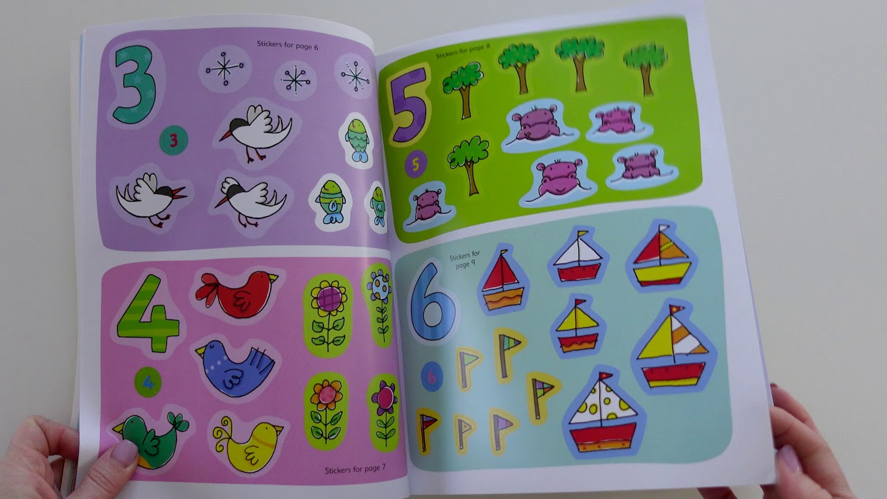 Usborne - 123 Sticker and Colouring book - YouTube
