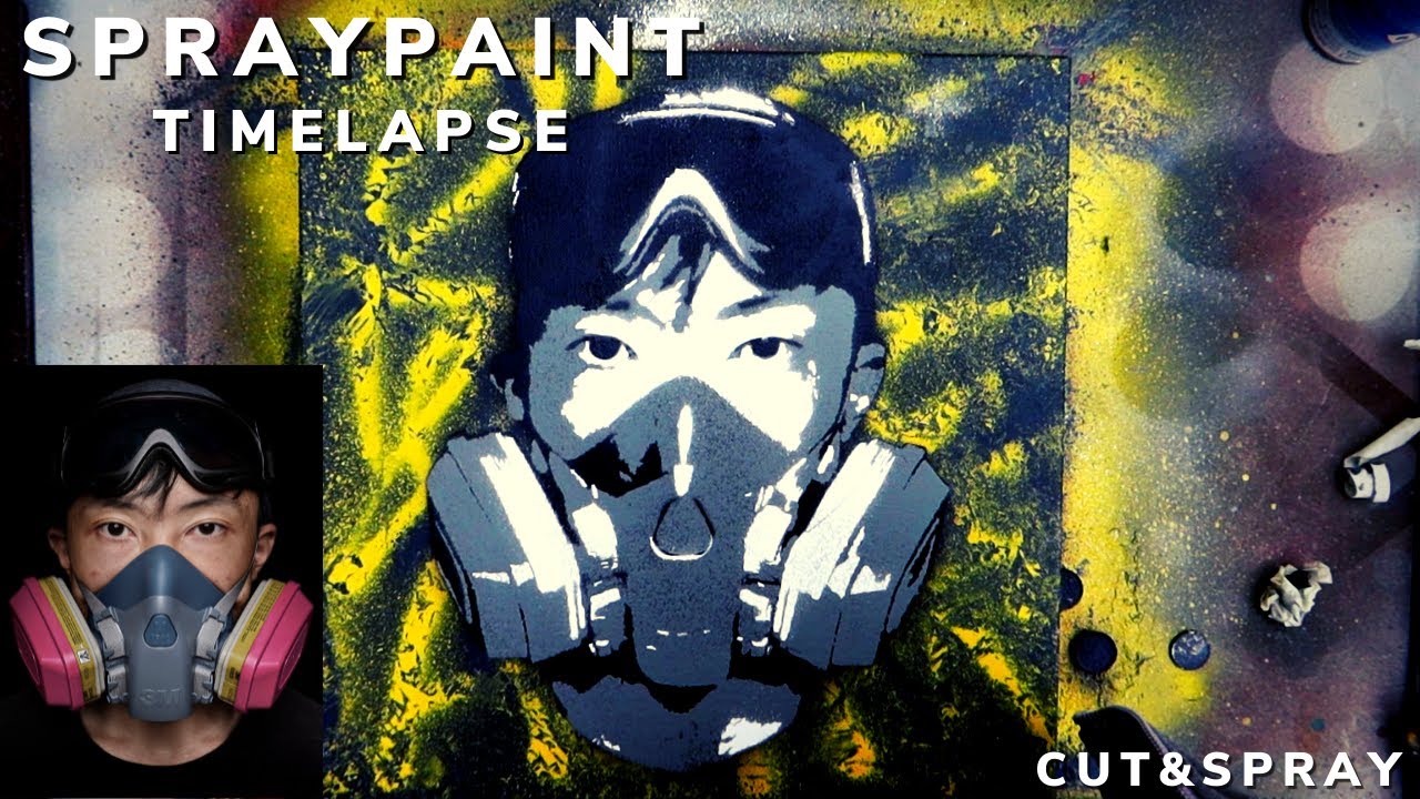 Masked // Spray Paint Art Time Lapse - YouTube