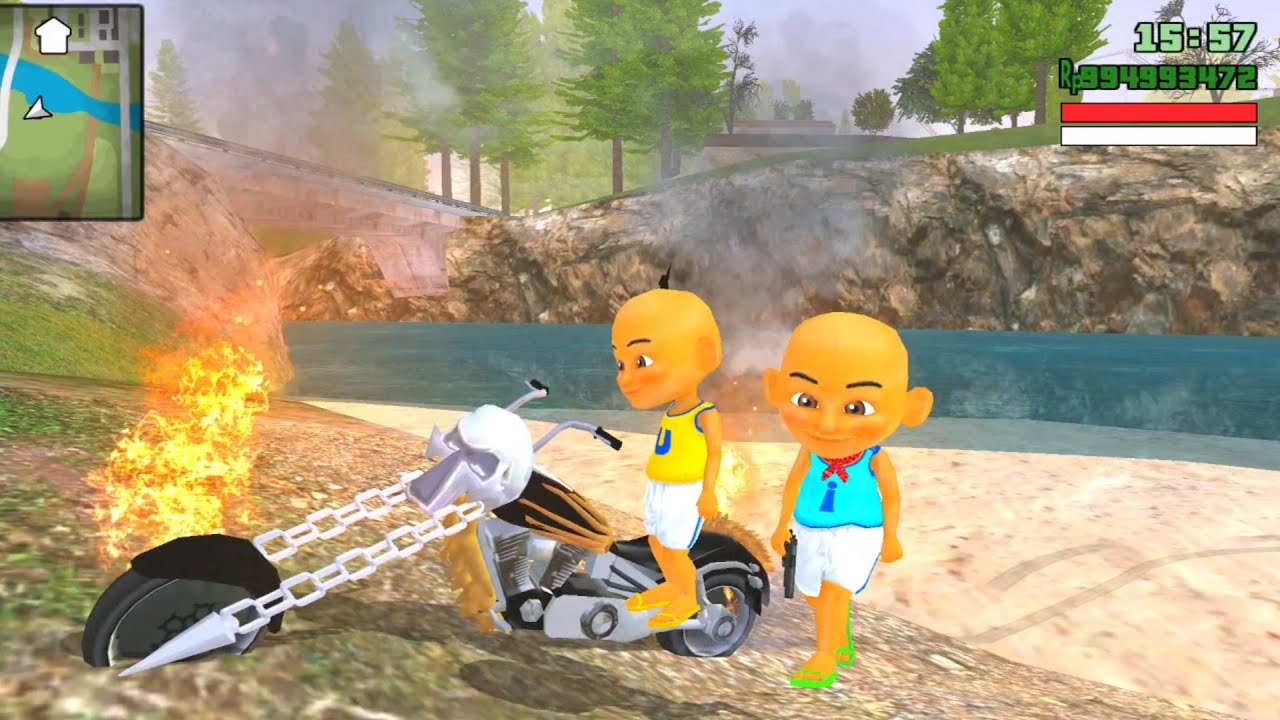 Upin & Ipin top up ff di indomalet dan Alfamart naik motor setan 🤣 ...